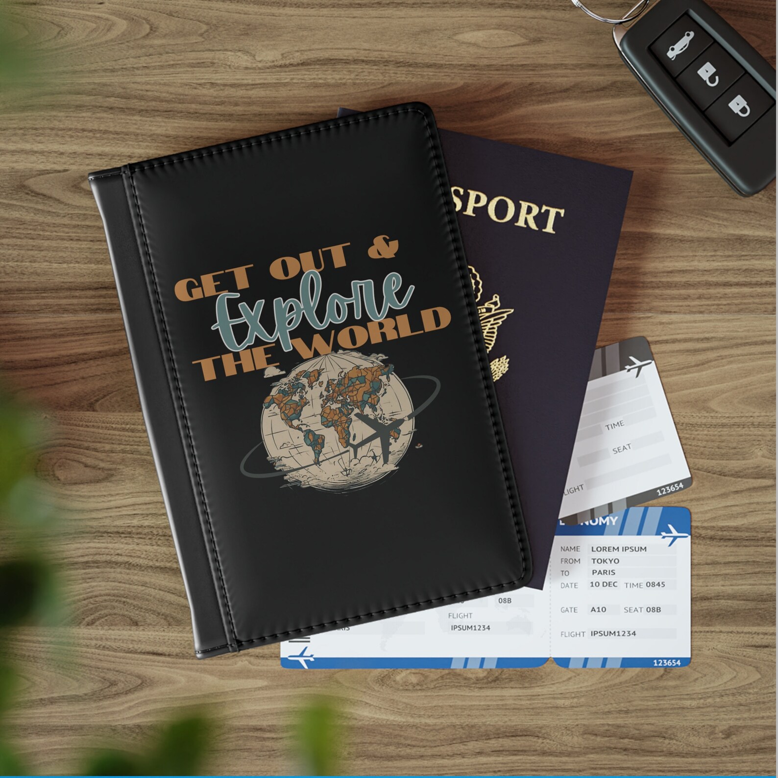Faux Leather Passport Cover, Get Out & Explore the World, Earth Design ...