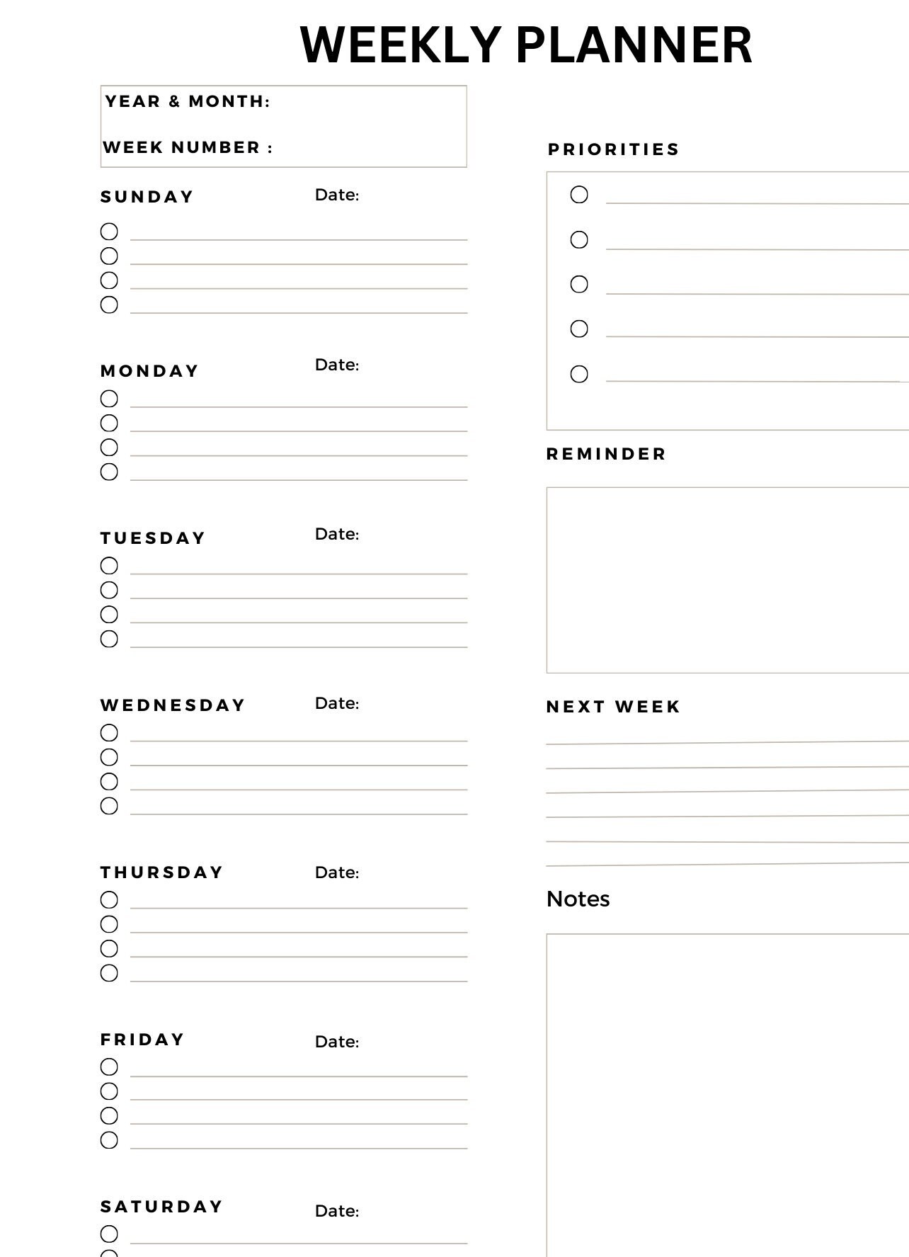Ultimate Planner Bundle: Daily & Weekly Organizers, Colorful and Black ...