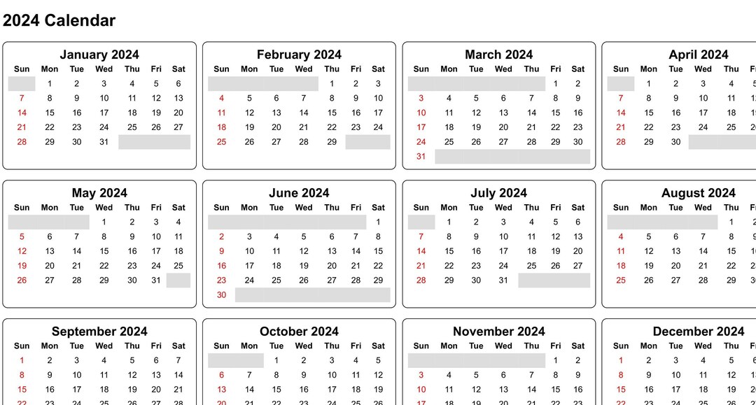 2024 Calendar Printable Calendar 2024 Landscape Calendar 2024 - Etsy ... 2024 Calendar Printable Calendar 2024 Landscape Calendar 2024 - Etsy ...