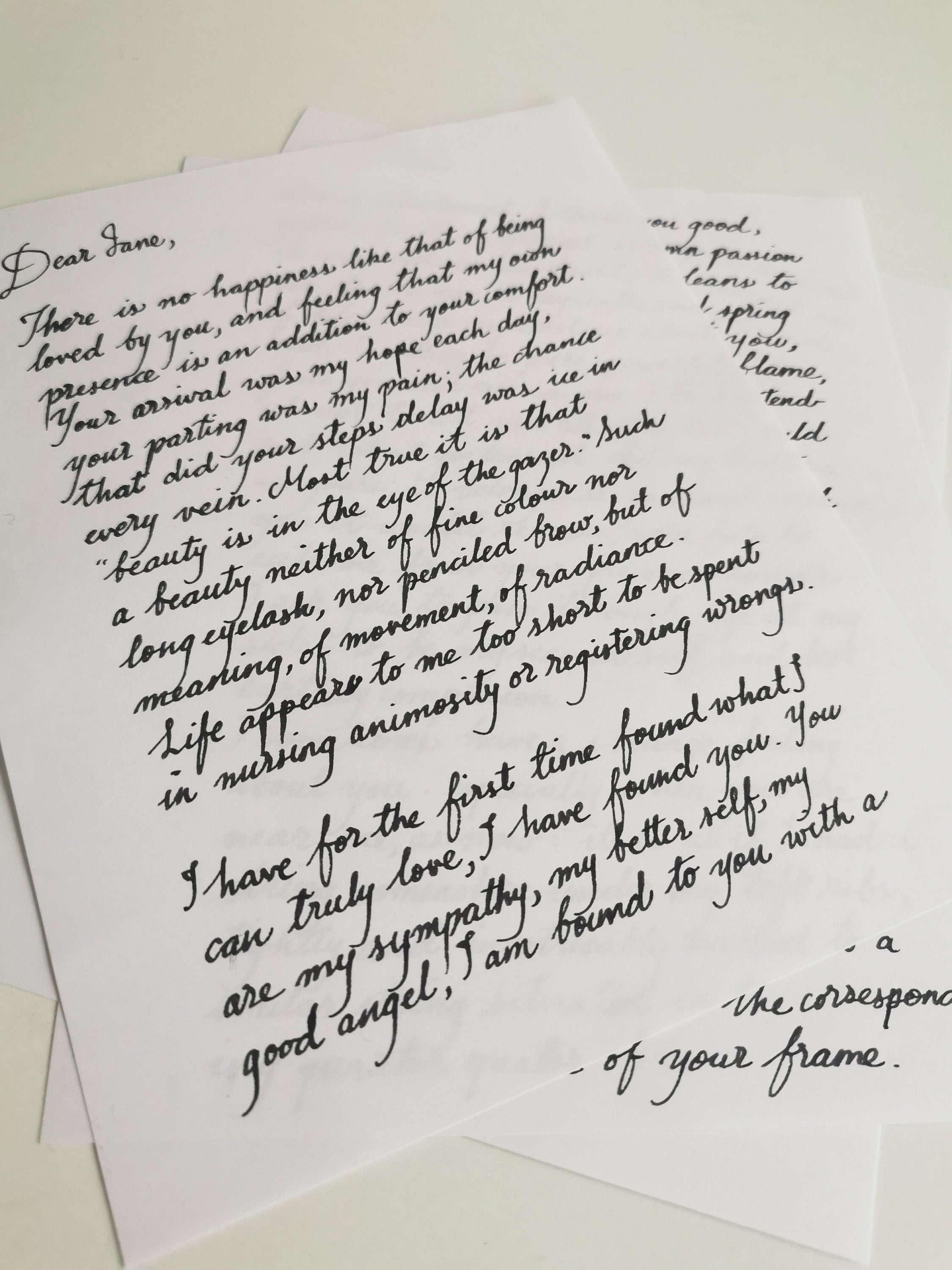 Handwritten Calligraphy Letter (A5) - Etsy