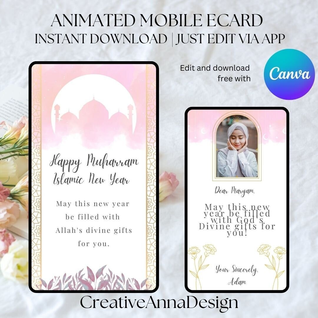 Editable Ecard Wish Card Template, Ecard Animated Islamic New Year ...
