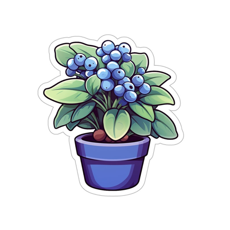 Blueberry Bush Sticker - Etsy
