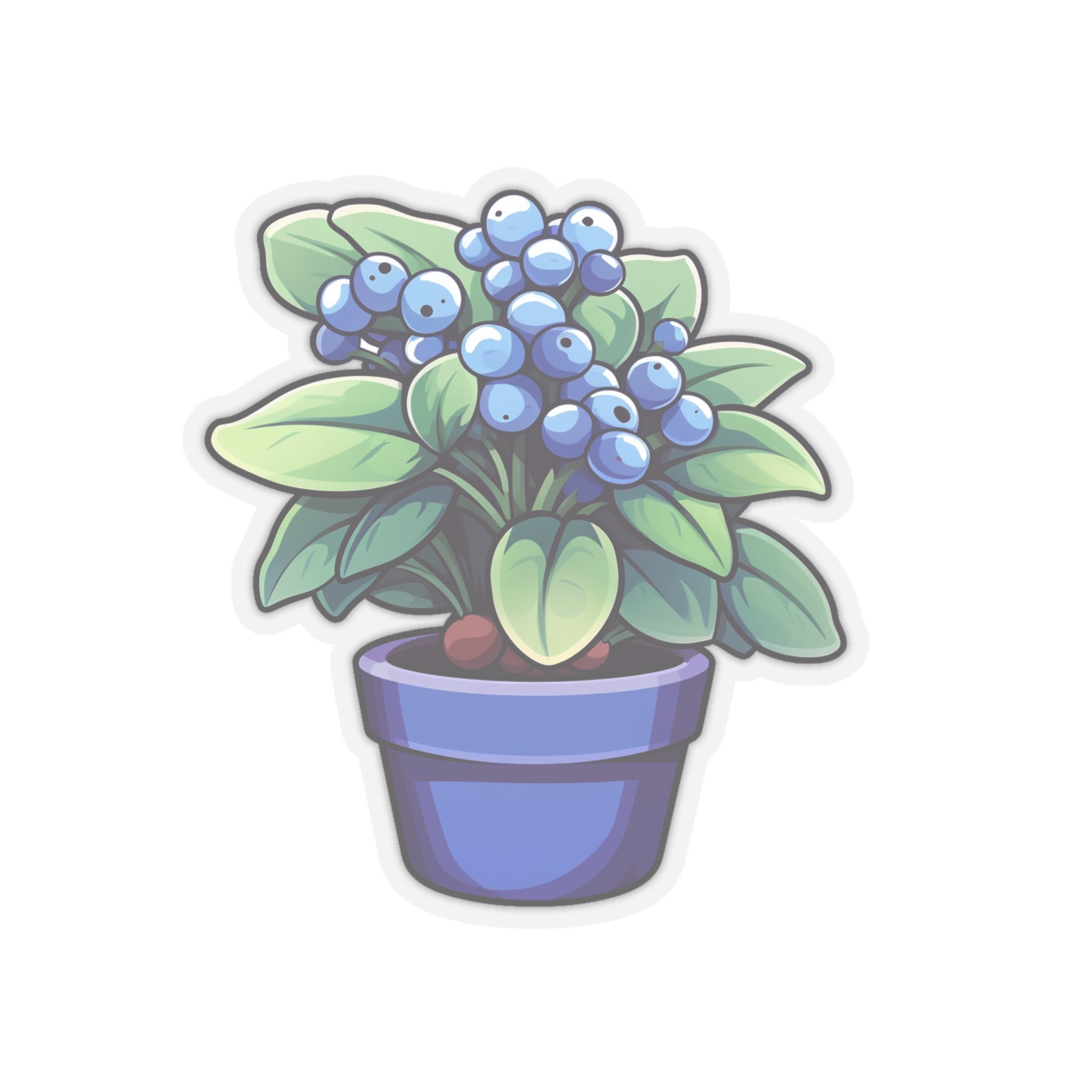 Blueberry Bush Sticker - Etsy
