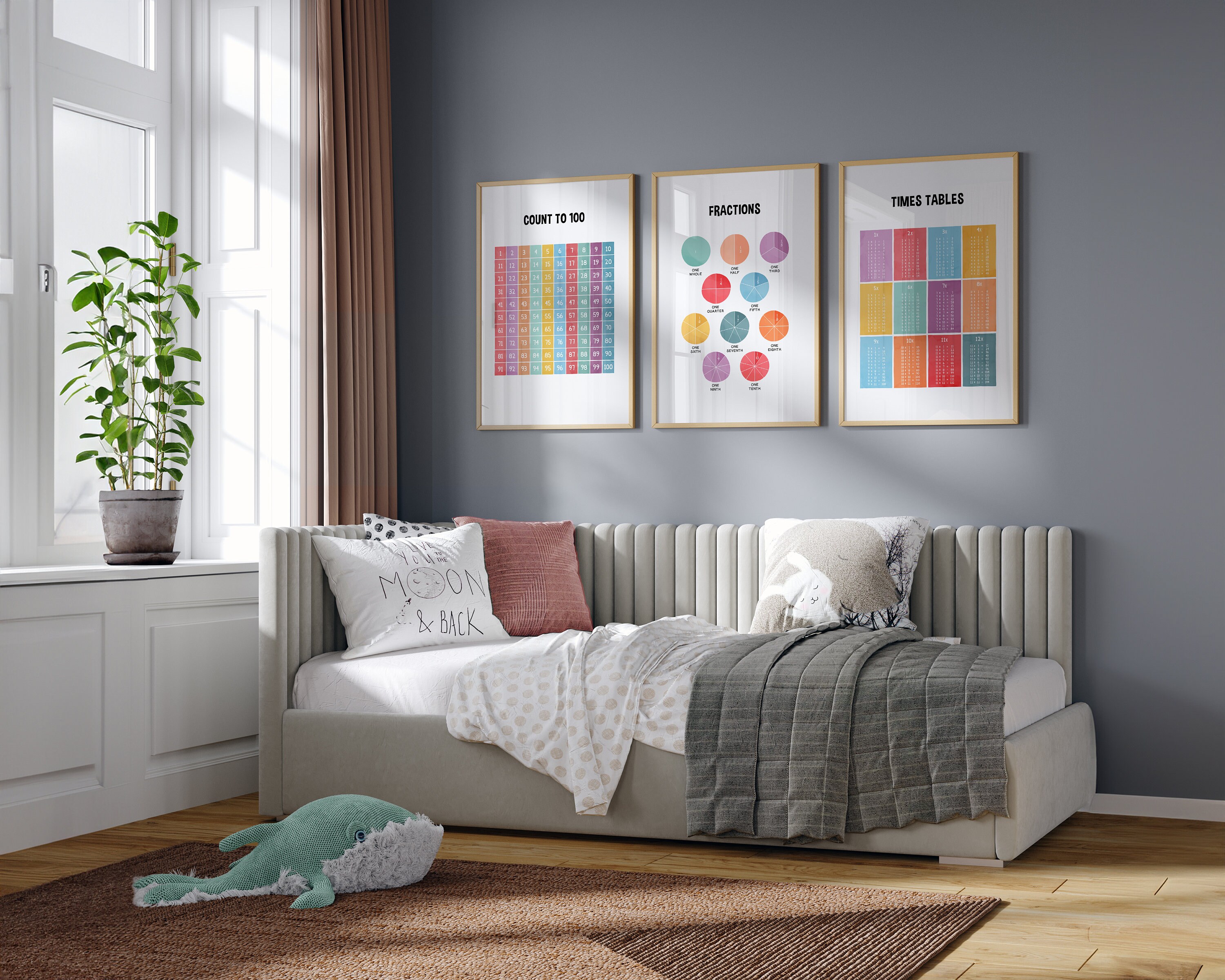 Educational Wall Art Set, Math Posters for Kids, Classroom Wall Decor ...