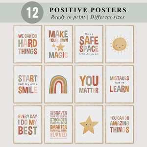 Set of 12 Classroom Printable Posters Nursery Quotes - Etsy