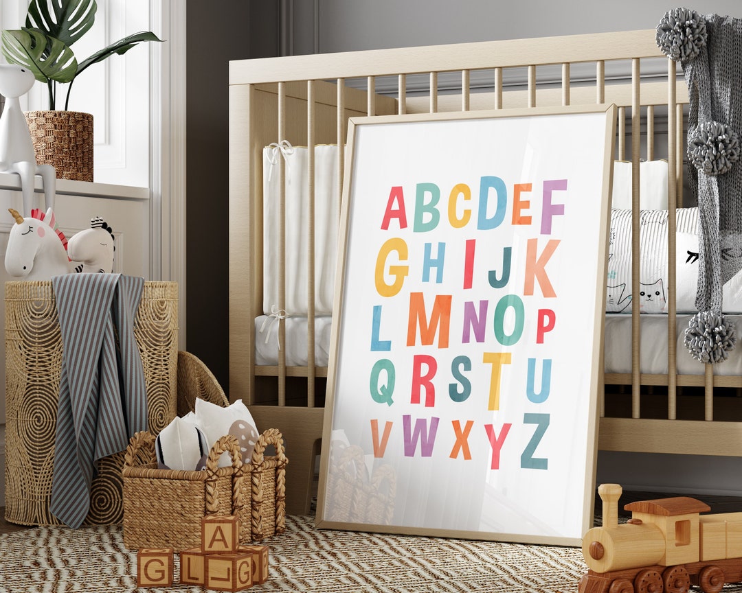 Alphabet Wall Art, Educational Poster, Alphabet Printable Poster, ABC ...