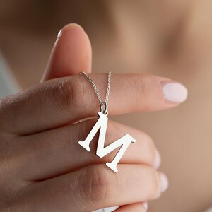 925 Sterling Silver Letter M Necklace - Initial Necklace - Mother Gifts ...