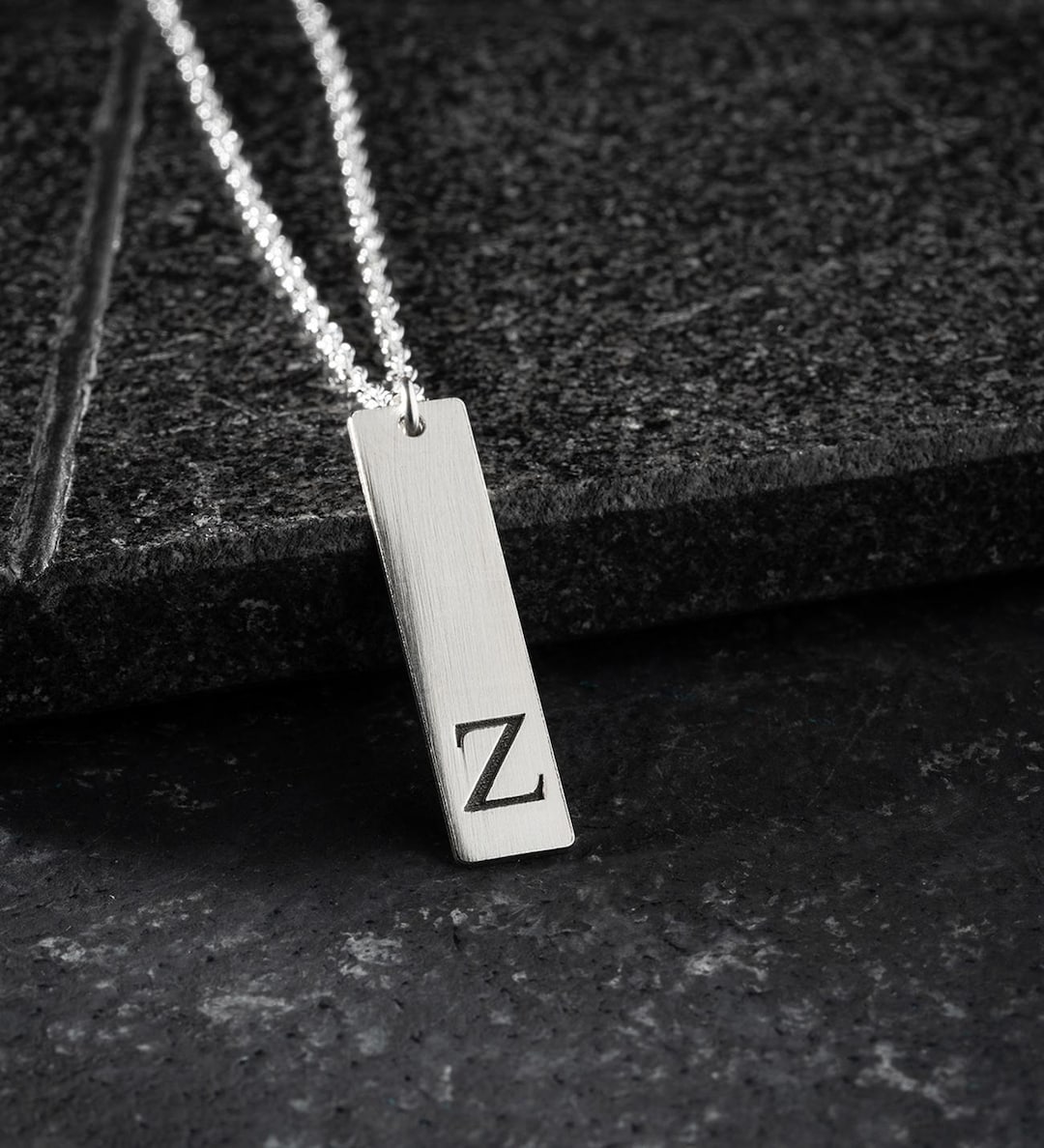 Letter Necklace, 925 Sterling Silver Z Letter Necklace, Men Necklace ...