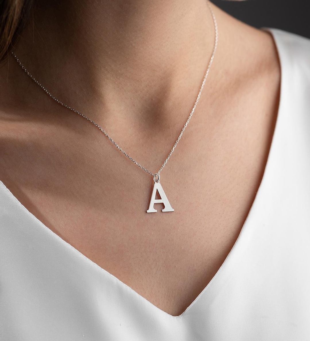 925 Sterling Silver Letter A Necklace - Initial Necklace - Mother Gifts ...