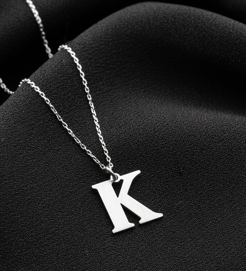 925 Sterling Silver Letter K Necklace - Initial Necklace - Mother Gifts ...