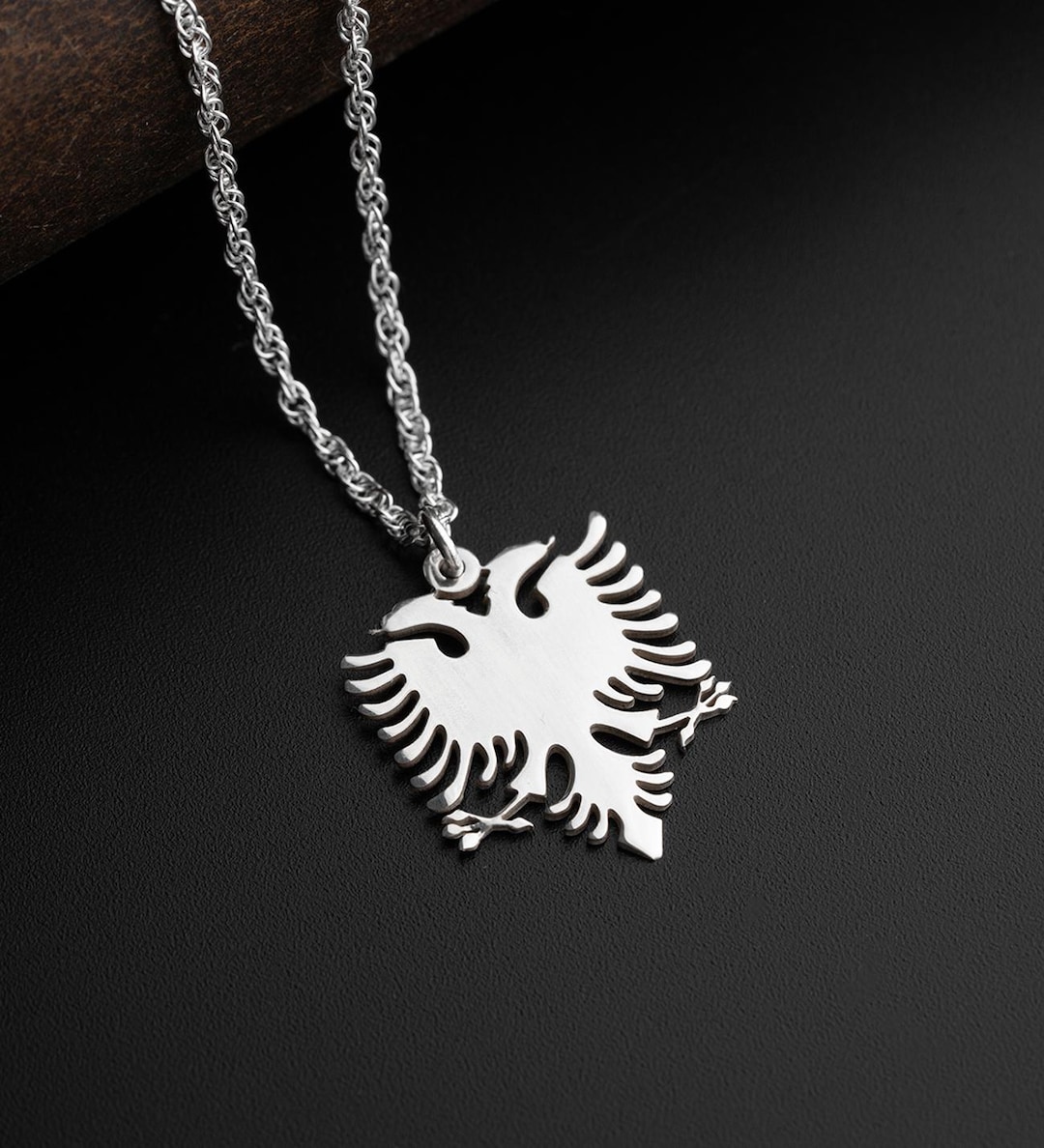 Sterling Silver Double-headed Eagle Necklace - 65cm Chain - Etsy