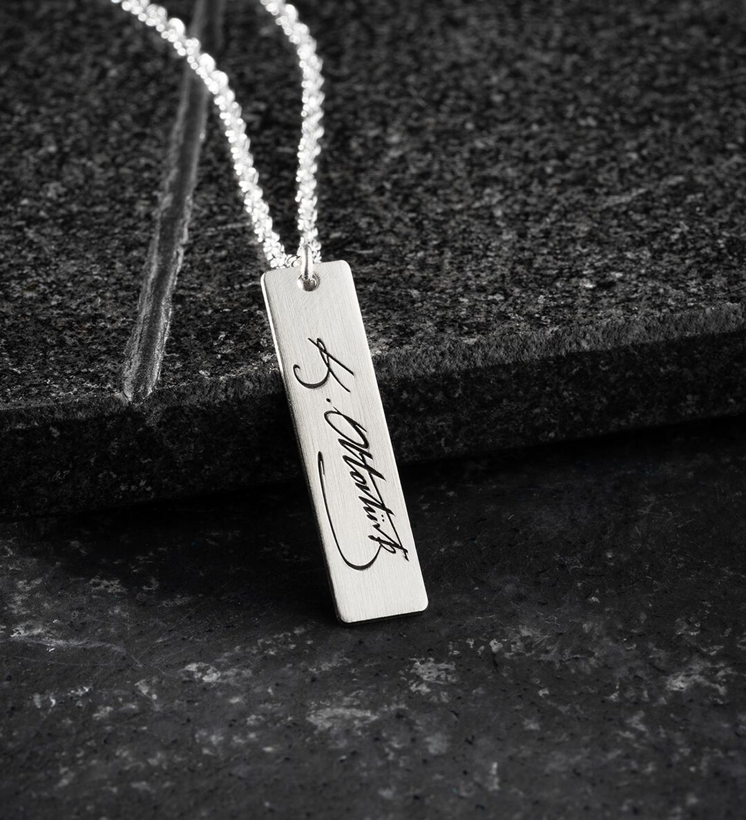 925 Sterling Silver Ataturk Signature Necklace, Turkey Pendant, Turkish ...