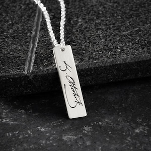925 Sterling Silver Ataturk Signature Necklace, Turkey Pendant, Turkish ...