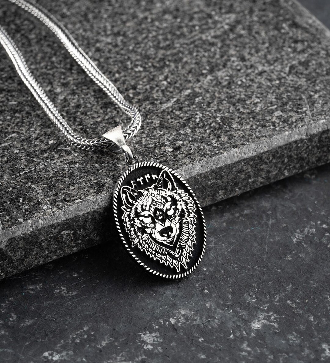 Handcrafted Sterling Silver Wolf Necklace - Mens Jewelry, 65cm Chain - Etsy