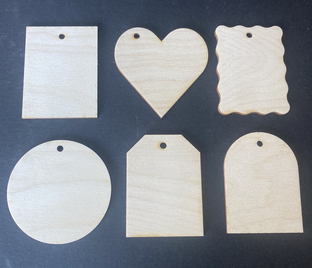 Blank Gift Tags, Plywood 3mm Laser Cut Blank, Assorted Shapes, Crafting ...