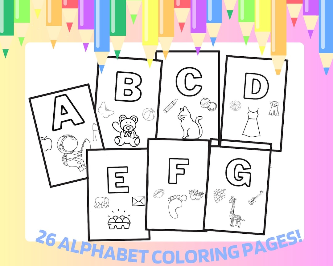 ABC Alphabet Coloring Pages Coloring ABC Worksheets - Etsy