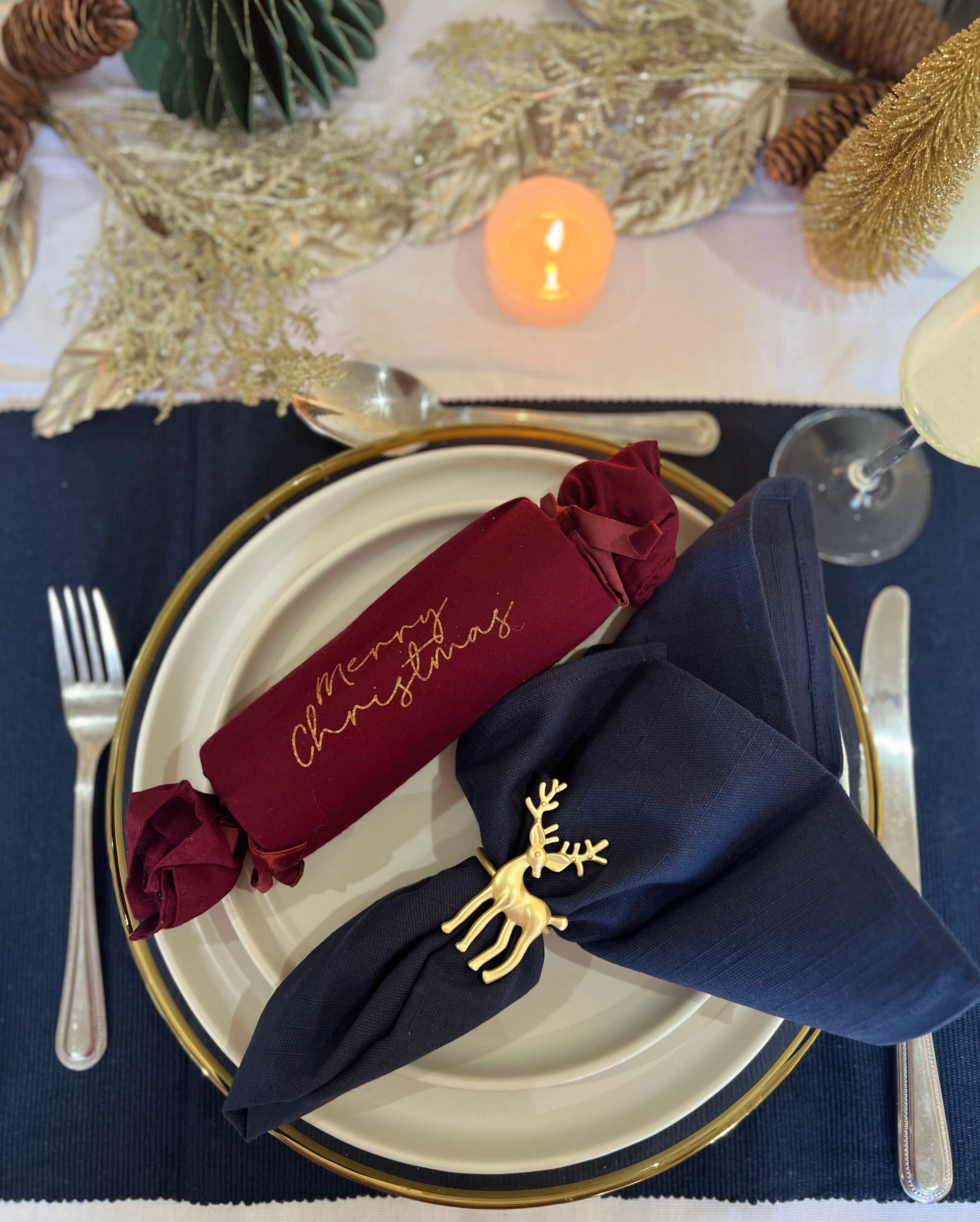 6 Pack Matt Gold Reindeer Napkin Rings Christmas Table Decor - Etsy UK