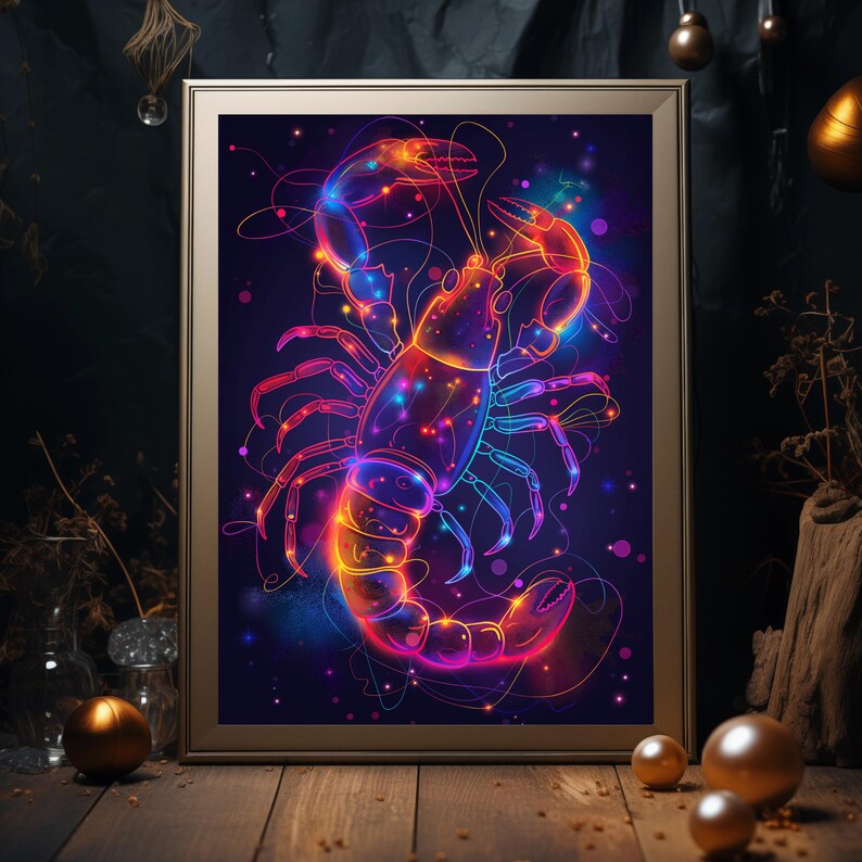 Scorpio Zodiac Sign Print, Zodiac Wall Print, Scorpio Star Sign ...