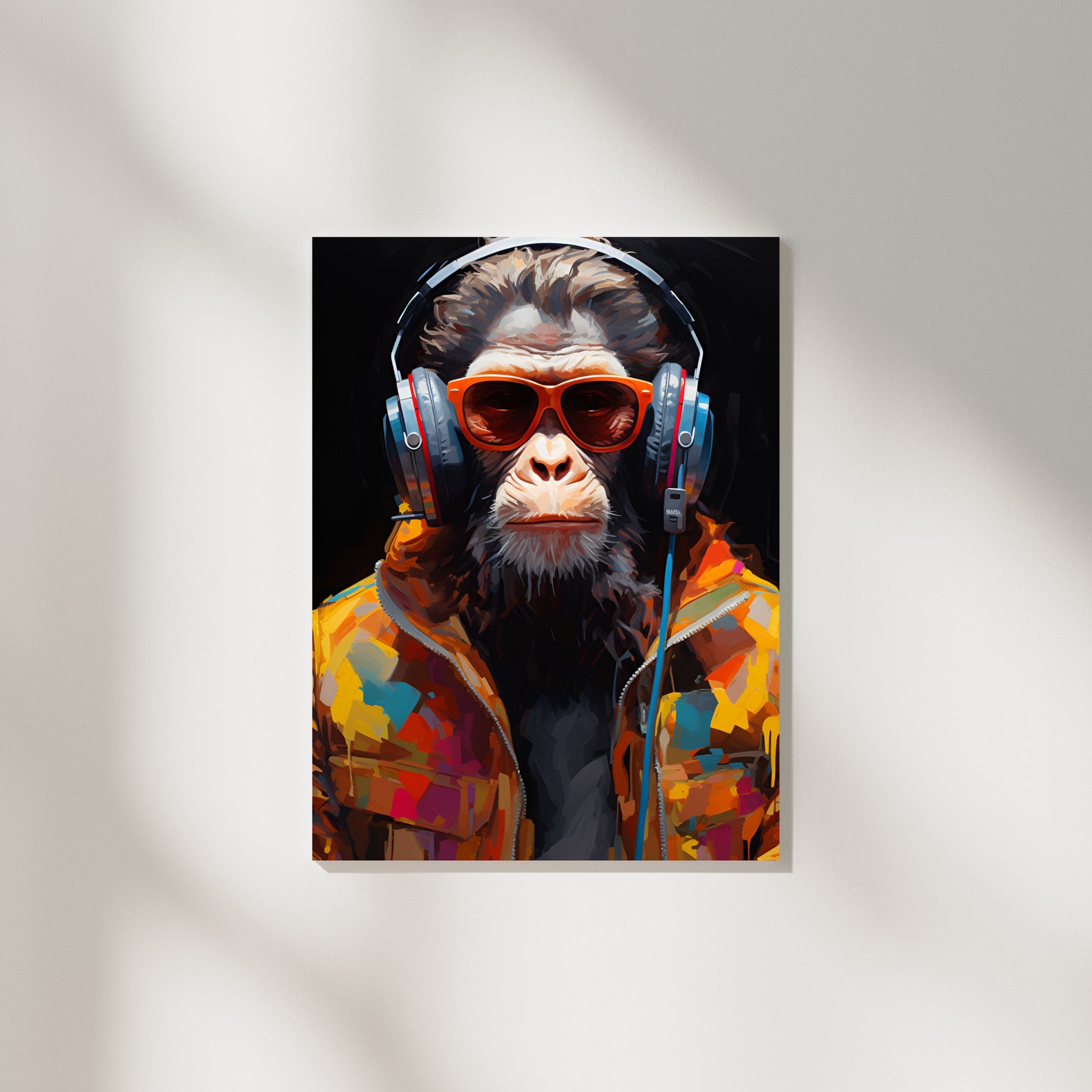 Dj Ape With Sunglasses and Headset Gamer Ape Poster Quirky Home Decor ...