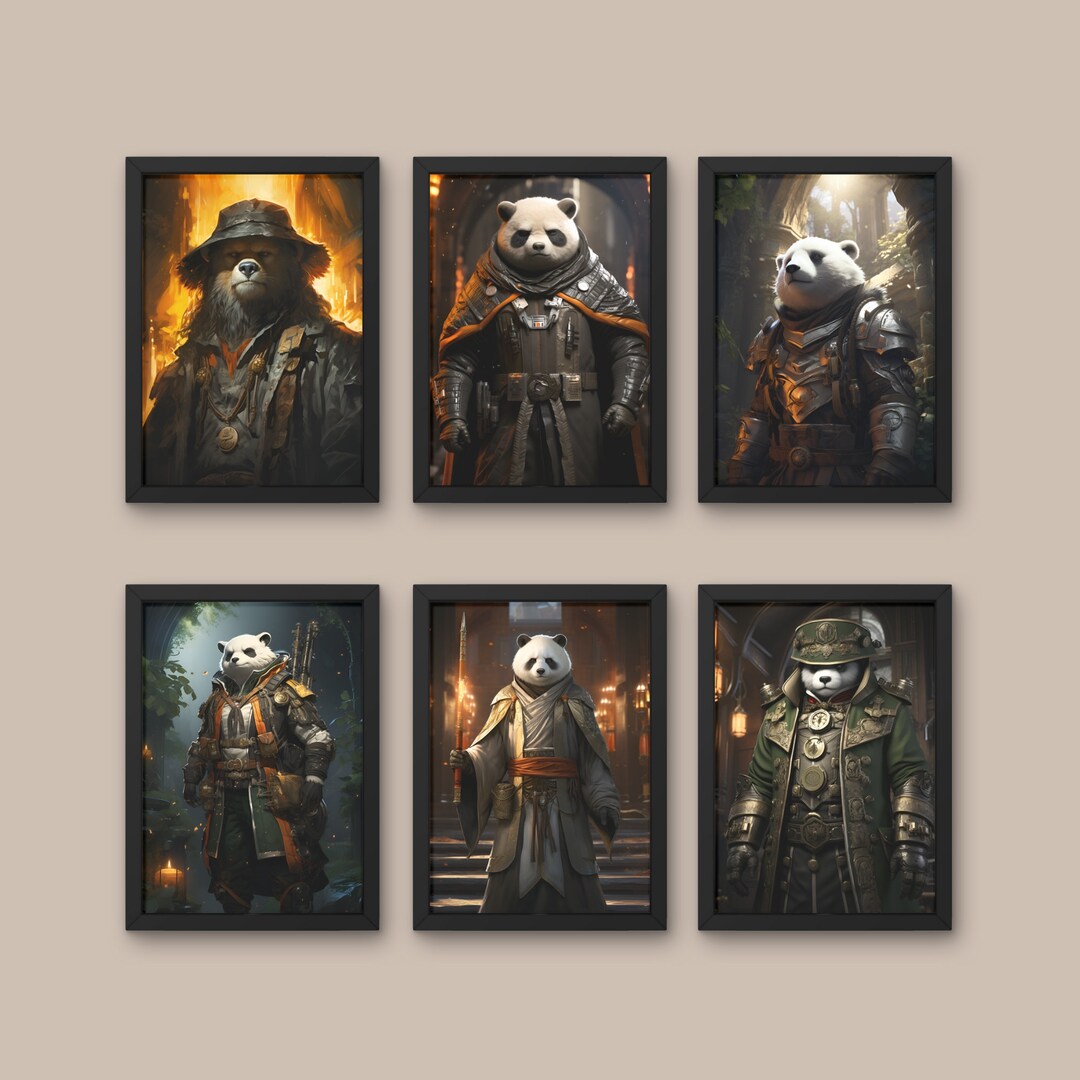 Set of 6 Panda Mood Gaming Prints, A4 Size Digital Download, Ideal ...