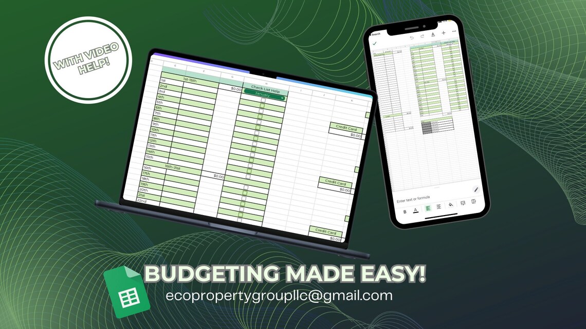 Easy Budgeting Sheet With Video Help! - Etsy