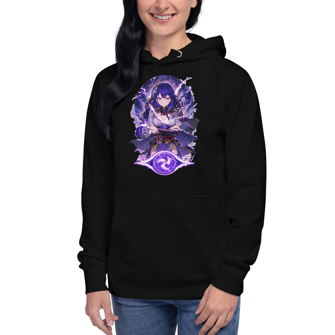 Raiden Shogun Hoodie, Unisex Genshin Impact Hoodie, Raiden Pullover ...