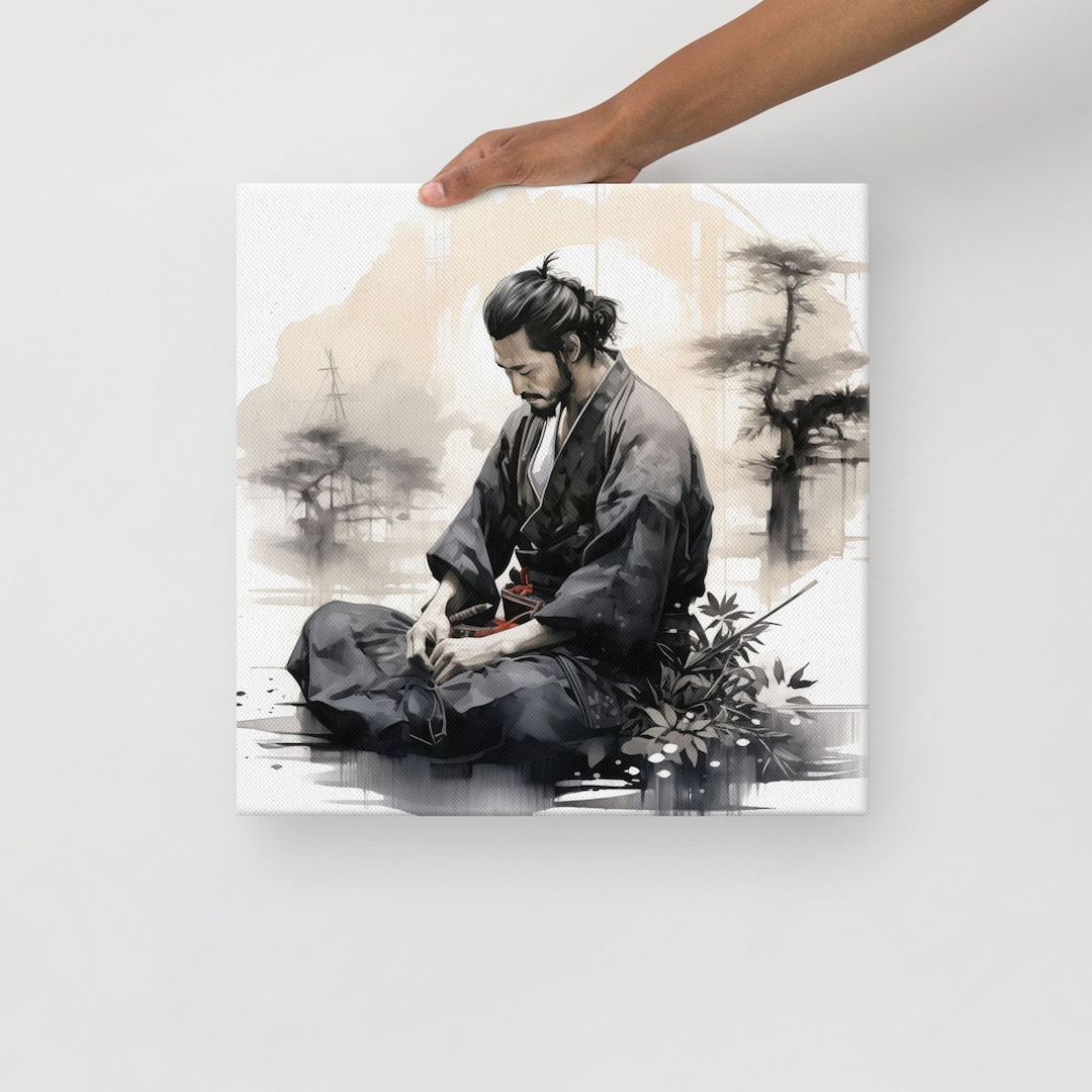 Canvas Print: “meditation” – Japanese Ink Style Art, Thin Canvas ...