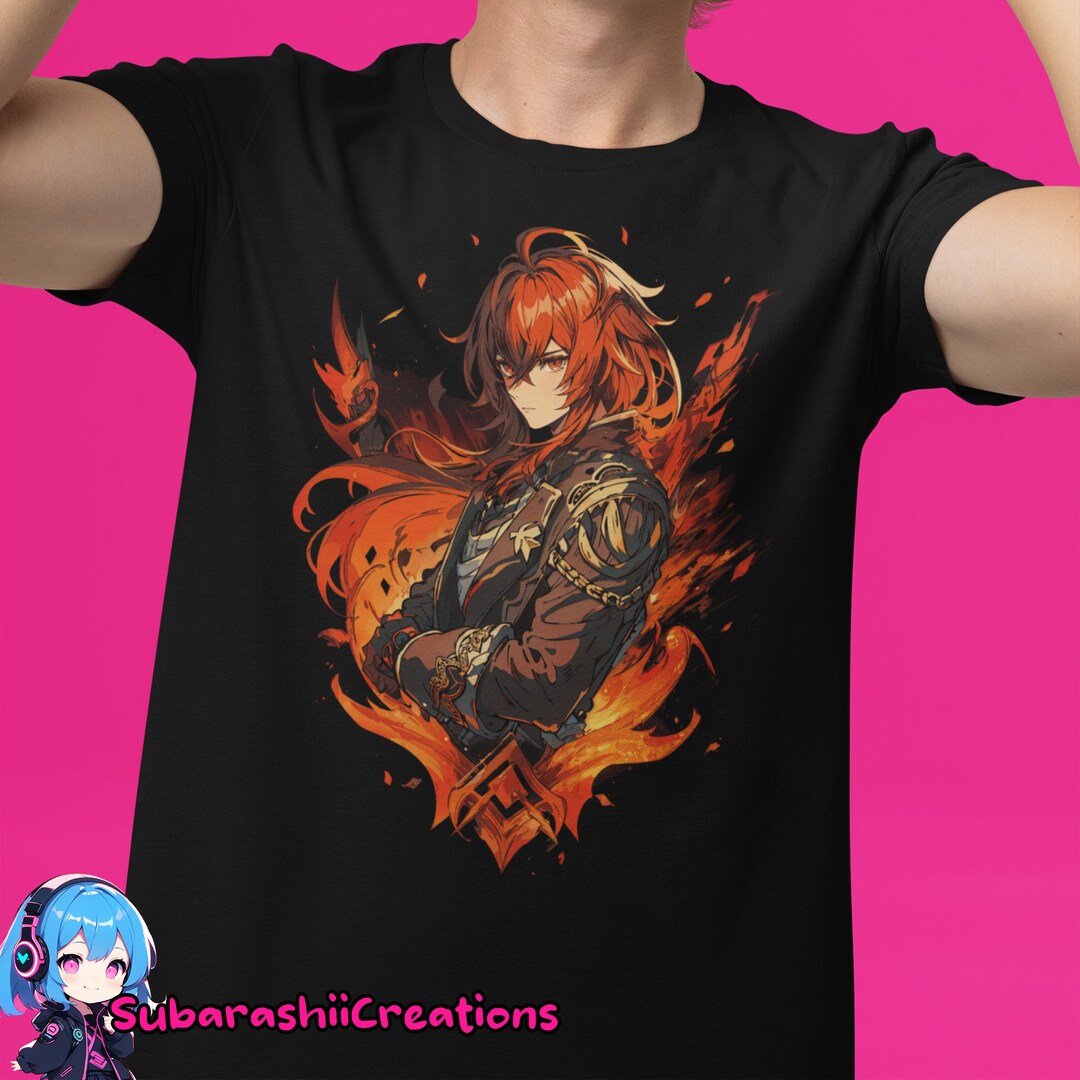 Diluc T-shirt, Genshin Impact Tshirt, Genshin Diluc, Genshin Impact ...