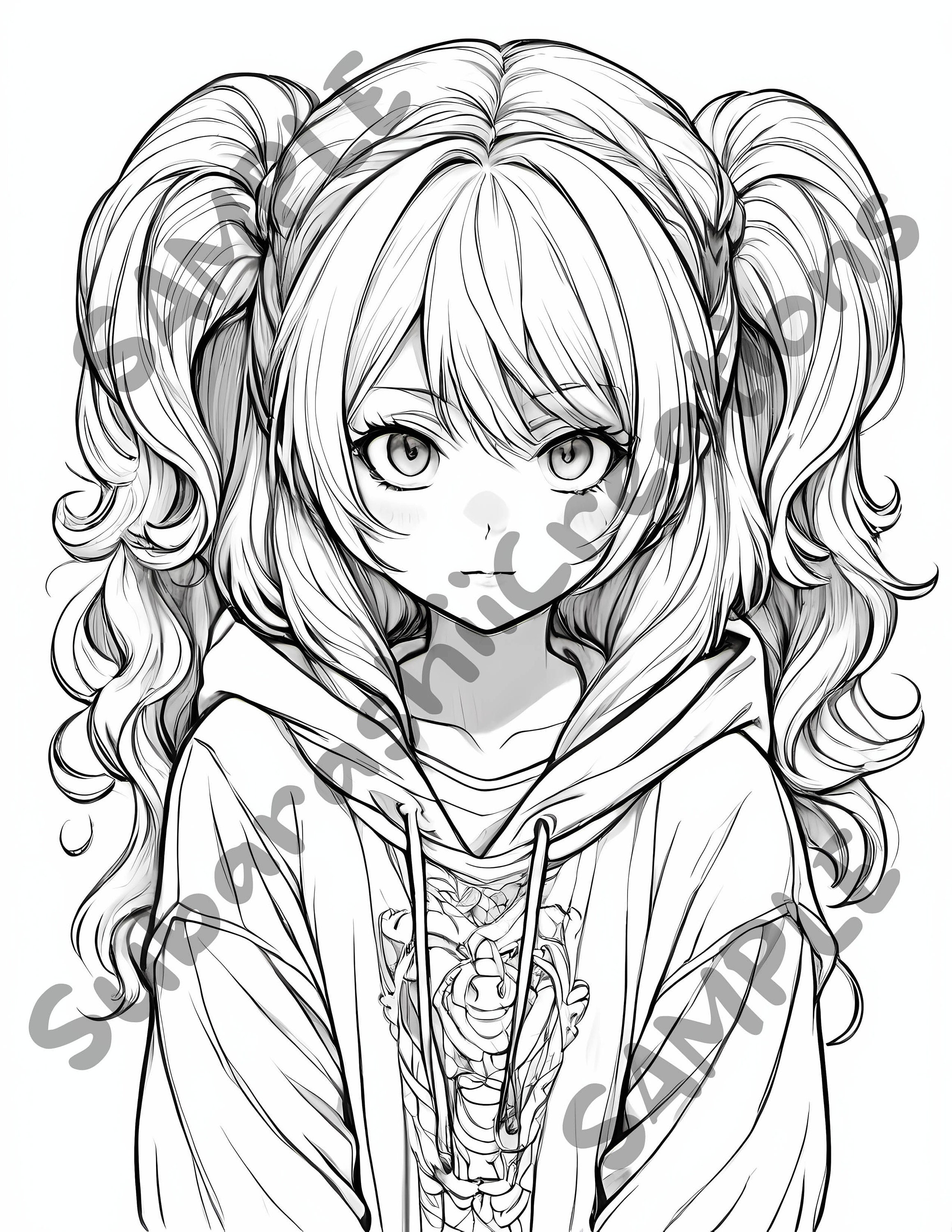 Anime Colouring, Waifu Edition, Volume 2 - 50 Colouring Pages to Print ...