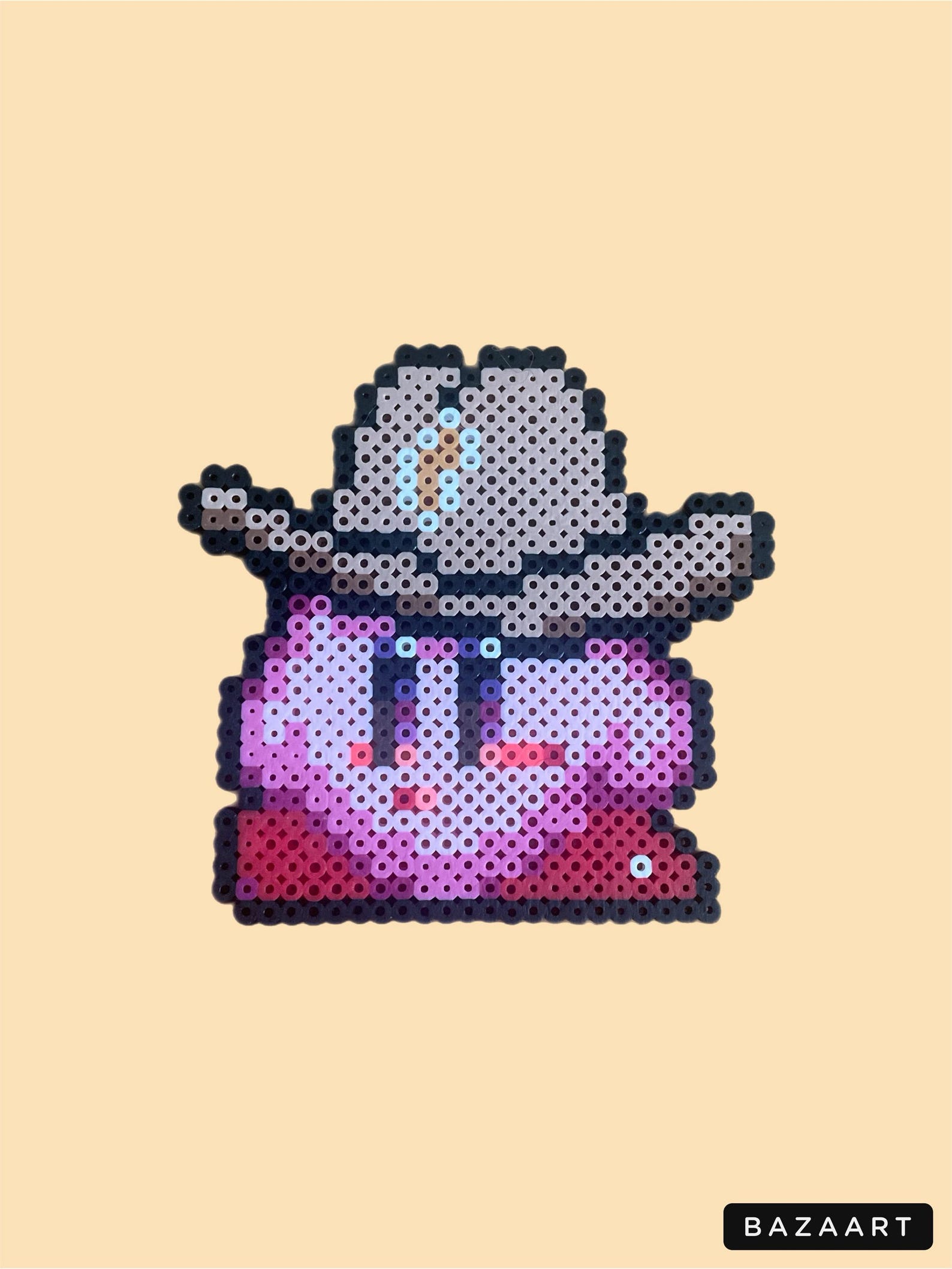 Cowboy Kirby Perler Beaded 2D Figure - Etsy