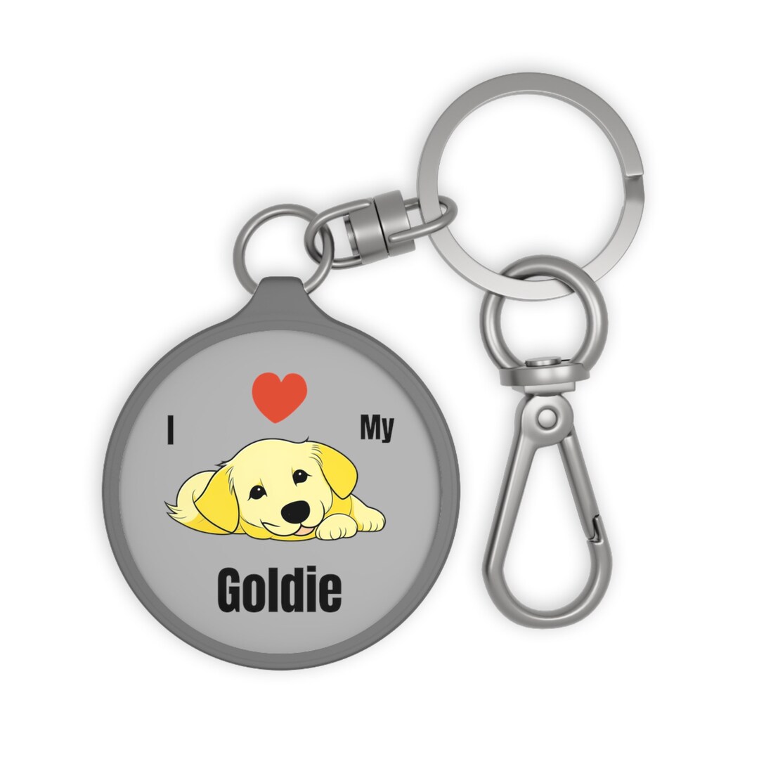 Dog Key Ring Tag, Golden Retriever Key Ring, Keyring Tag - Etsy