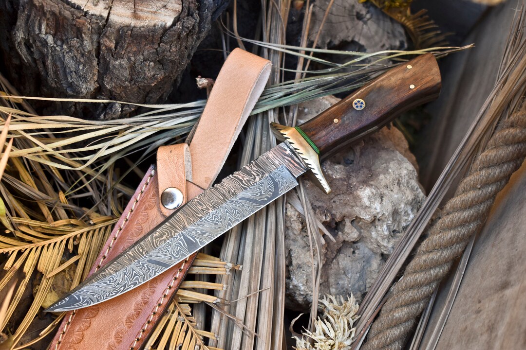 Couteau de chasse en acier Damas fabriqué à la main - Etsy France