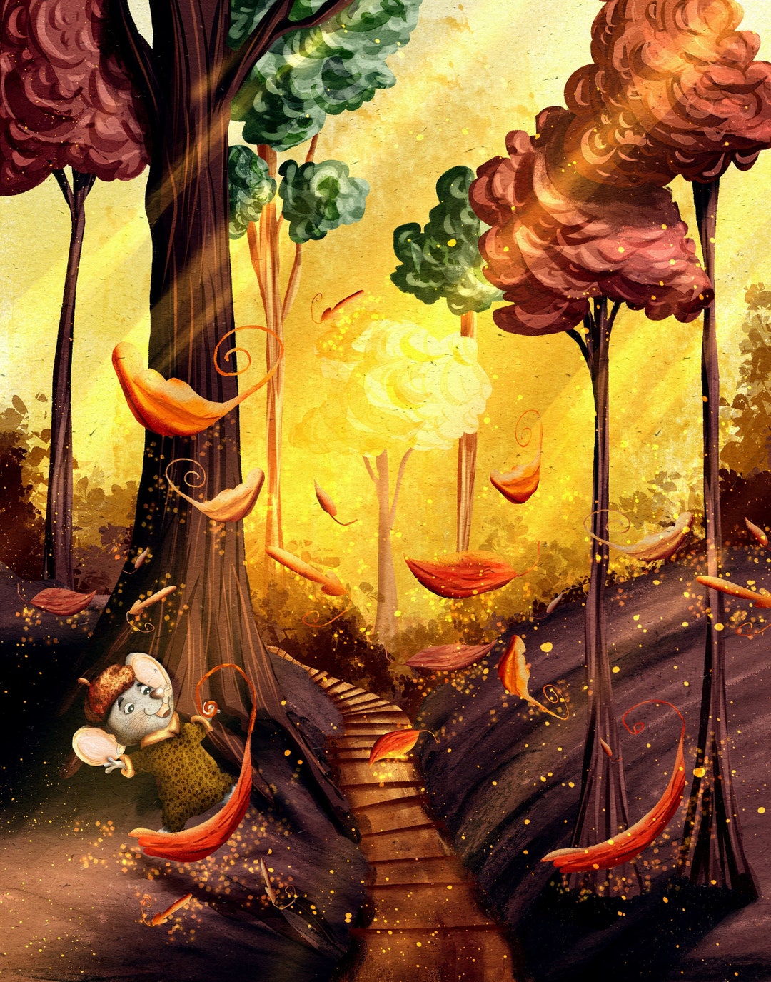 Cheerful Rat Leaping With Pure Joy Amidst the Autumn Forest ...