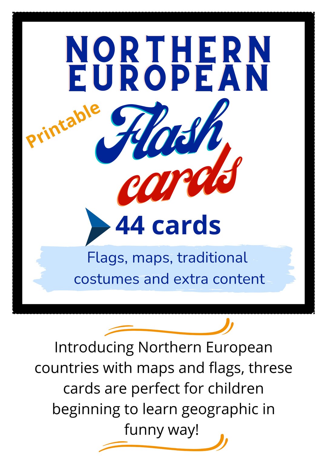 Flash Cards About Northern European Countries, Maps and Flags and More ...