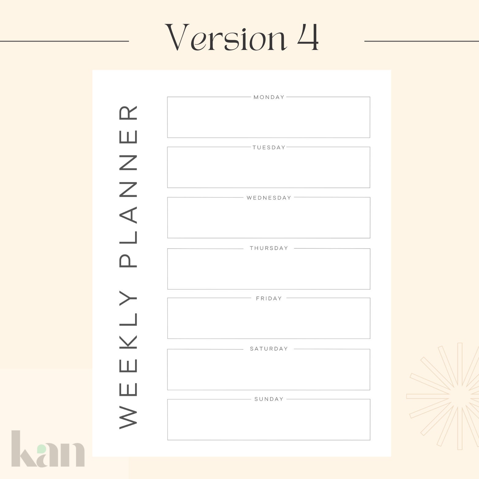 Weekly Planner Printable, Minimalist Weekly Schedule, Week at a Glance ...