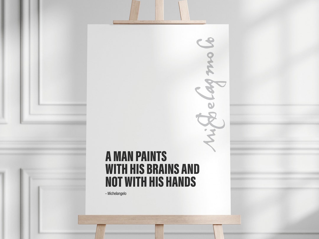 Michelangelo Printable Wall Art Quote About Art & Creativity Home Decor ...