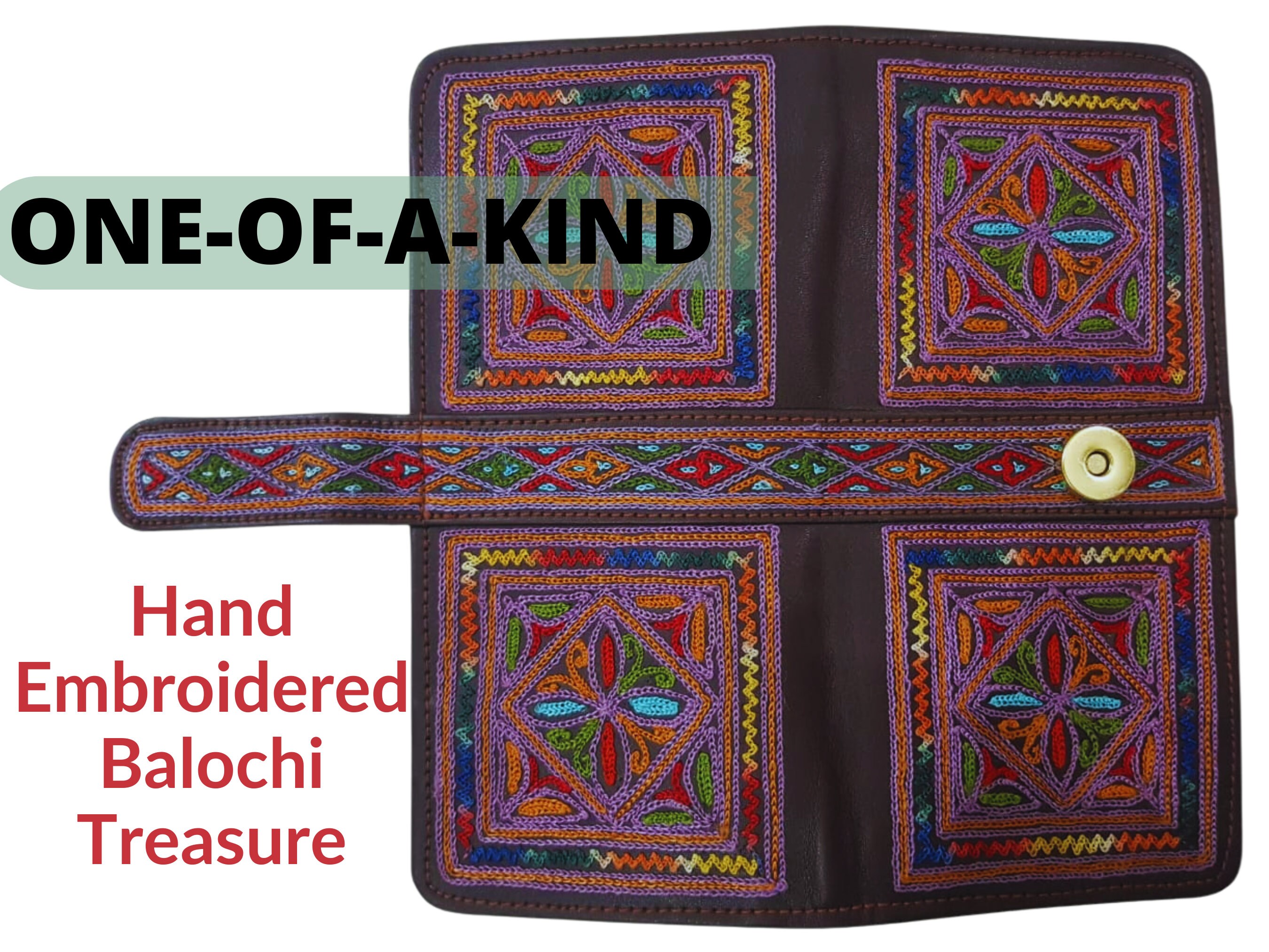 Hand Embroidery Leather Wallet Women Card Wallet Modern Travel ...