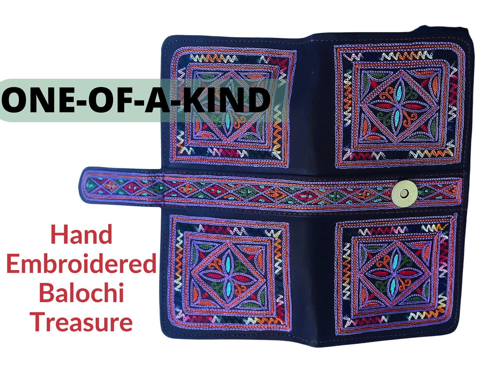 Hand Embroidery Leather Wallet Women Card Wallet Modern Travel ...