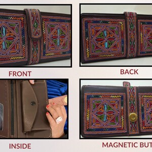 Hand Embroidery Leather Wallet Women Card Wallet Modern Travel ...