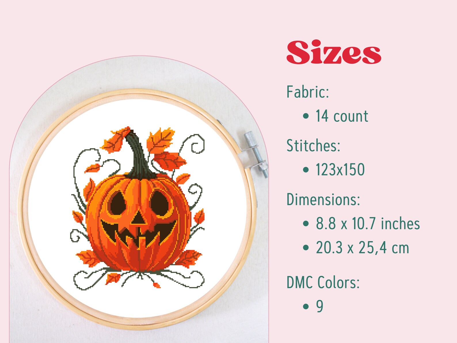 Halloween Pumpkin Cross Stitch Pattern: Modern Funny Chart (PDF) - Etsy