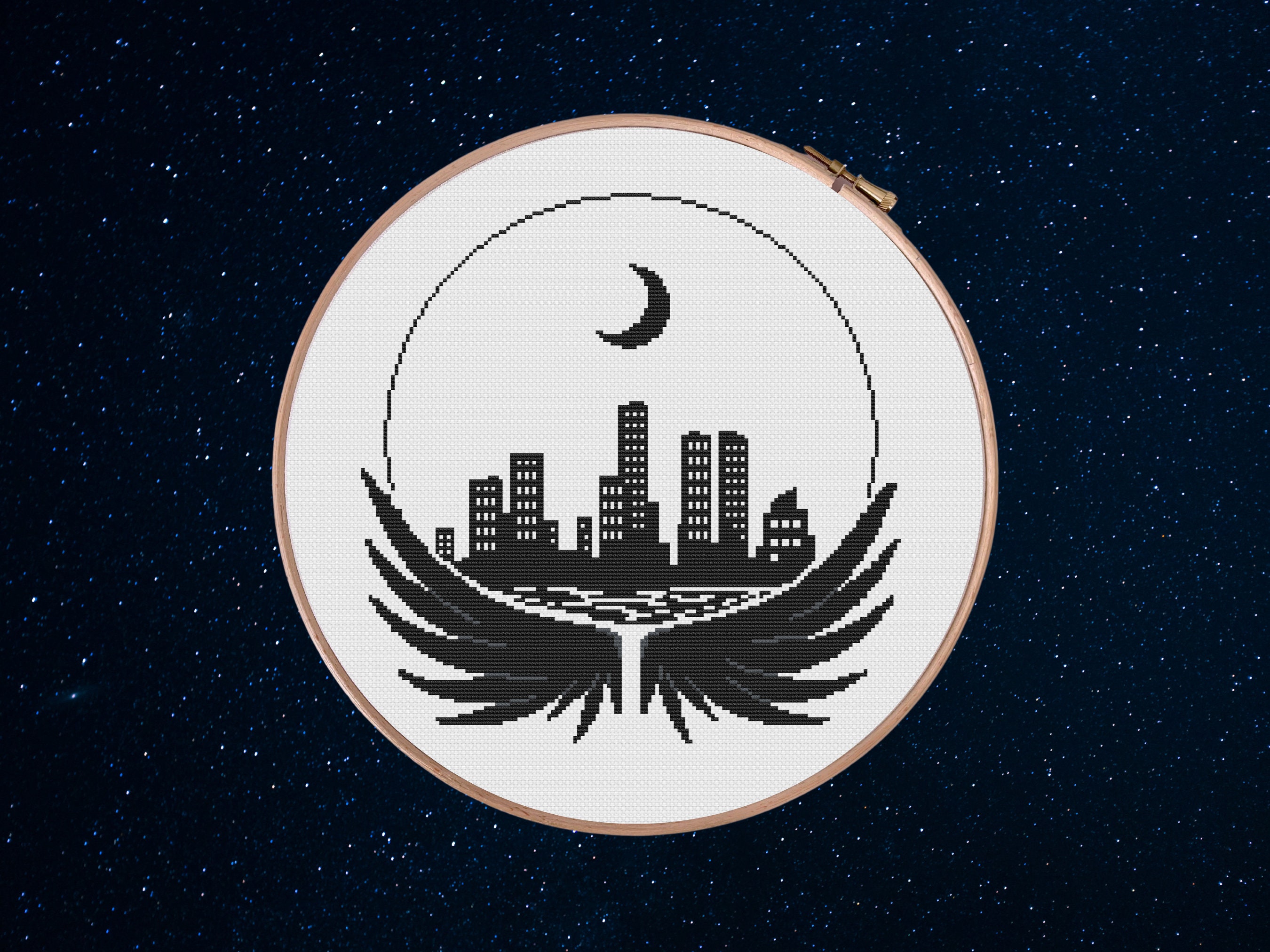 ACOTAR Cross Stitch Pattern PDF Crescent City Sigil Embroidery Pattern ...