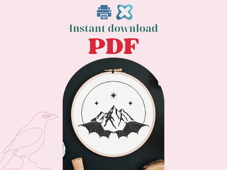 ACOTAR Cross Stitch Pattern PDF Night Court Ramiel Sigil Embroidery ...