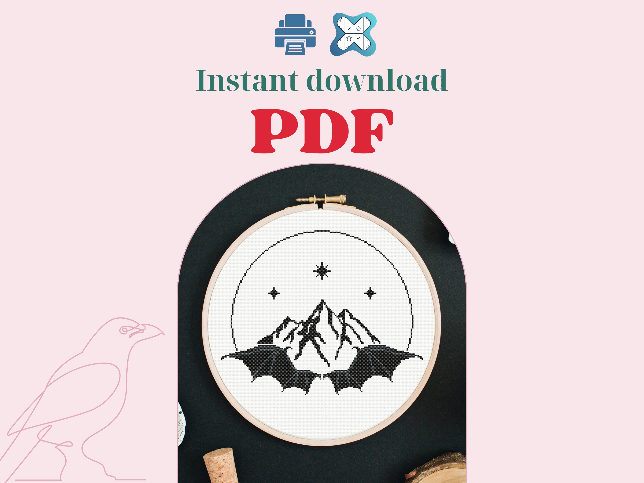 ACOTAR Cross Stitch Pattern PDF Night Court Ramiel Sigil Embroidery ...