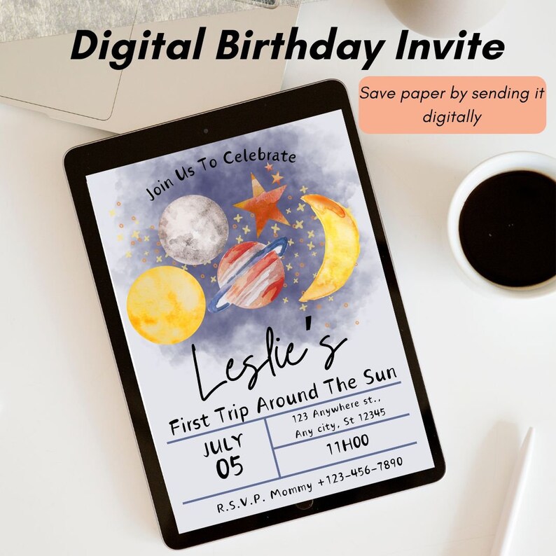 EDITABLE Space Birthday Party Invitation Galaxy Party - Etsy
