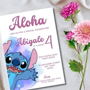 Stitch Birthday Party Invitation, Editable Lilo and Stitch Invite ...