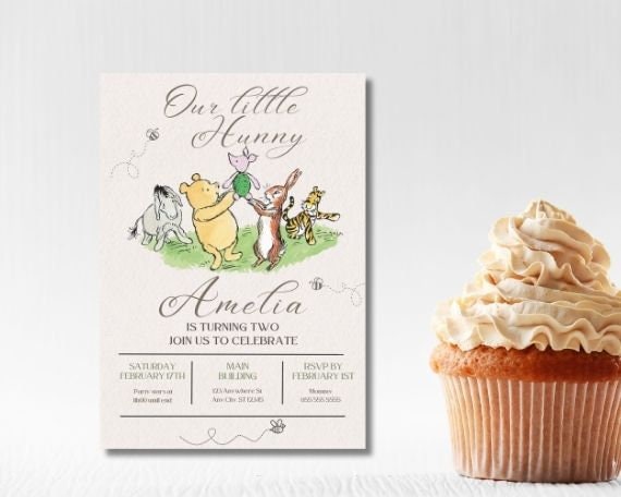 Winnie-the-pooh Birthday Party Invitation, Editable Winnie and Friends ...