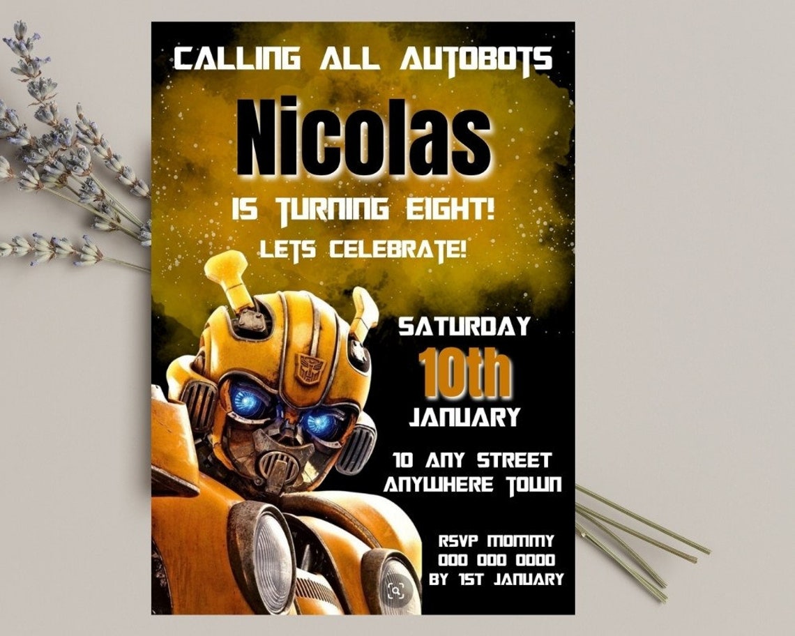 Transformers Birthday Invitation | Customizable and Printable Template ...