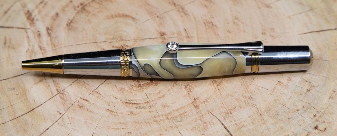 Handcrafted Majestic Squire Pen in a Chrome and Gold Finish. - Etsy
