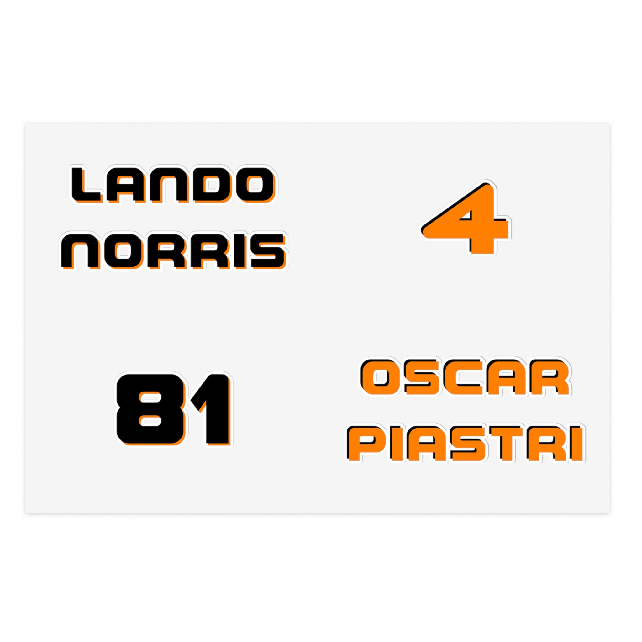 Mclaren F1 Driver Names & Number Sticker Sheets - Etsy