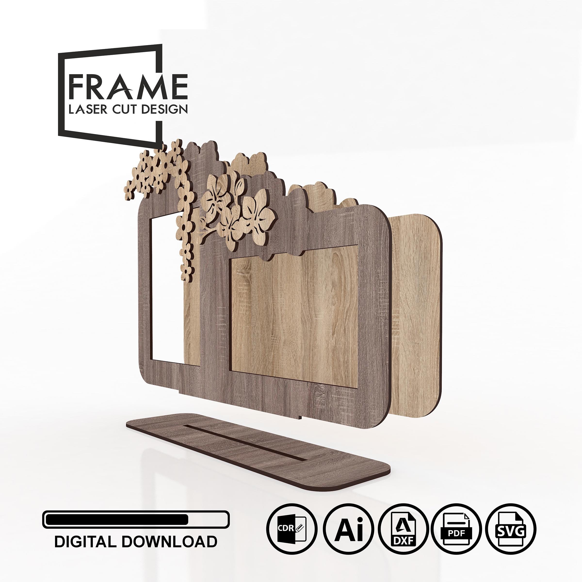 Wedding-themed Laser Cut Files for Photo Frame Set - Bride & Groom ...